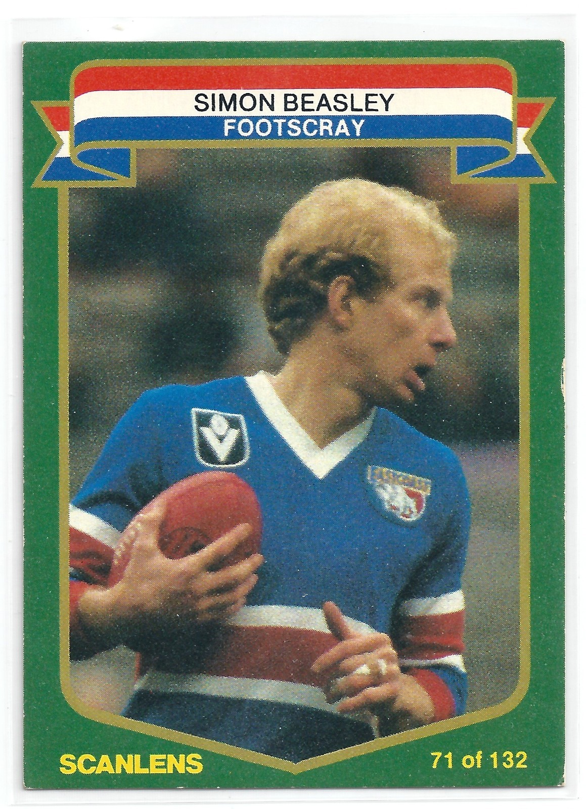 1985 Scanlens (71) Simon BEASLEY Footscray aMint | eBay Australia