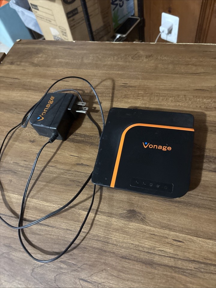 POWERS ON Vonage VDV22-VD Digital Telephone Adapter Box & Ac Adapter ...