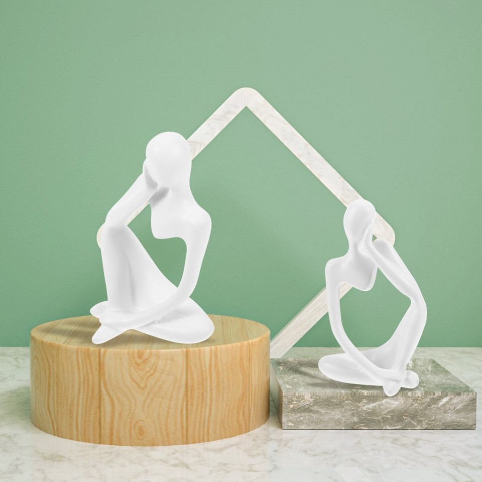 Sculpture Decor Thinker Human Statues Desktop Figurine Ornaments | eBay UK