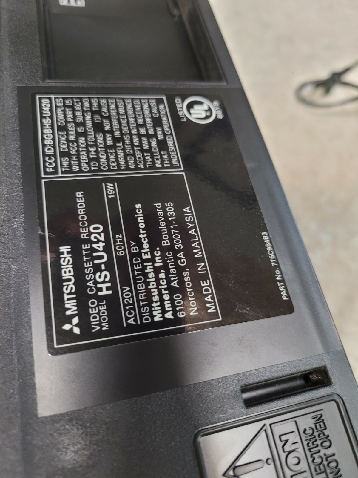 Mitsubishi HS-U420 VCR VHS Player Recorder 4 Head HI-FI Tested | eBay