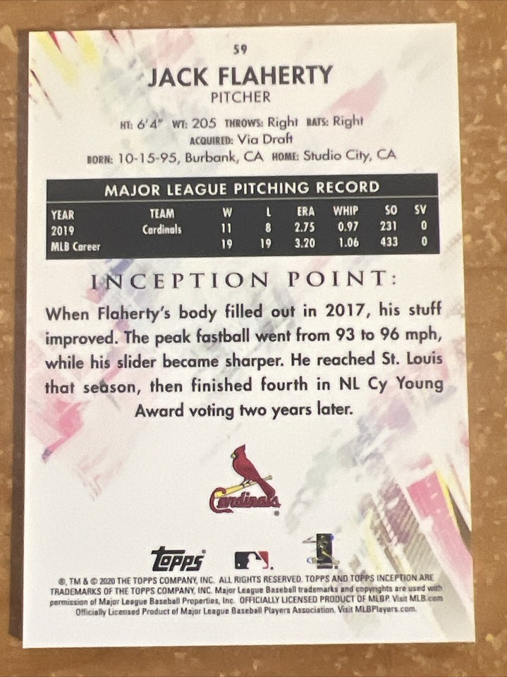 2020 Topps Inception Green #59 Jack Flaherty | eBay