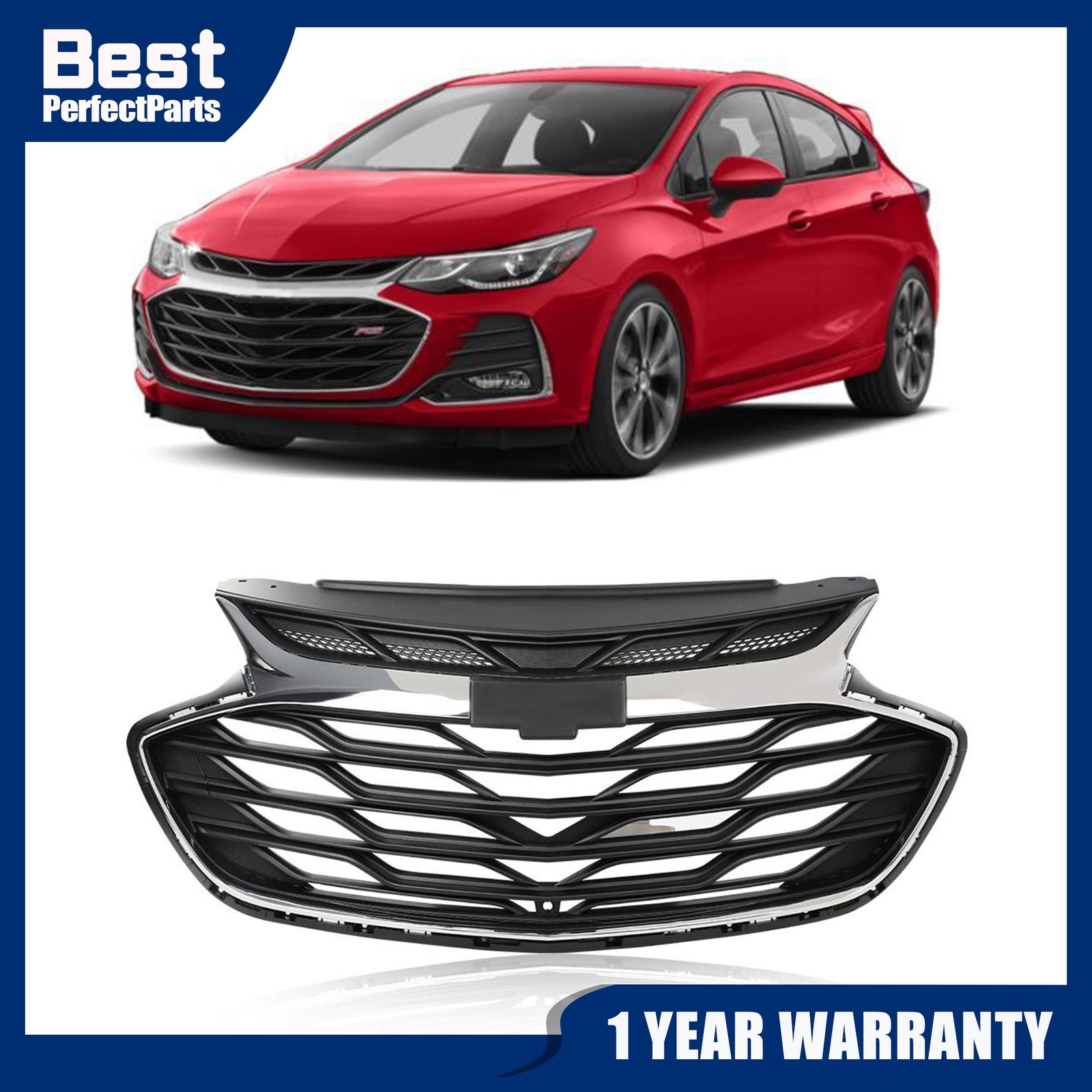 Front Upper Chrome Grille Assembly Fits 2019 Chevrolet Cruze 42674397 ...