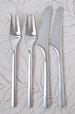 DANSK Stainless Flatware Lot Parallel Diamond Knives & Forks | eBay