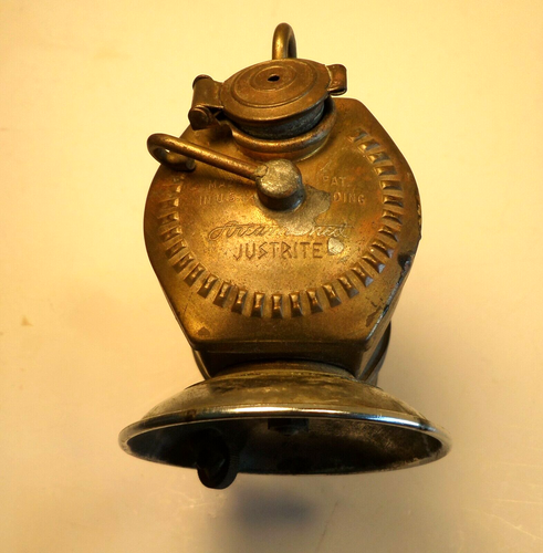 ANTIQUE Early JUSTRITE Streamlined CARBIDE MINER'S LAMP PAT. PENDING | eBay
