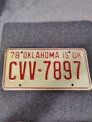 1978 Oklahoma License Plate (CVV-7897) | eBay