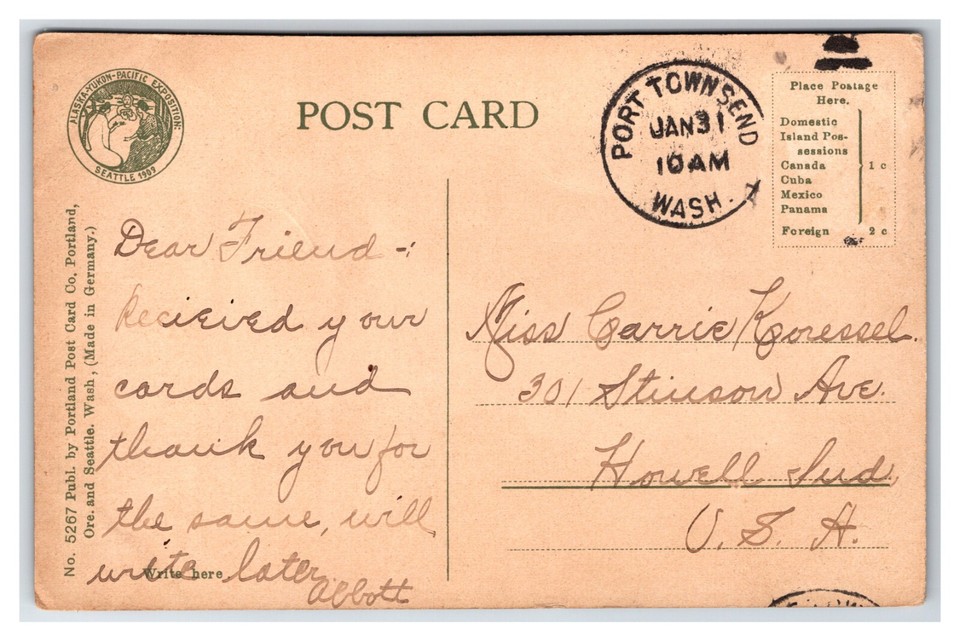 Chetzemoka Park Waterfall Port Townsend Washington WA DB Postcard B20 ...