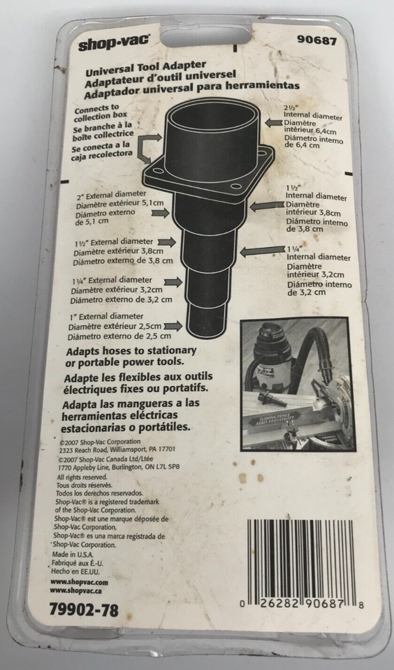 NEW Shop Vac 90687 UNIVERSAL TOOL ADAPTER | eBay