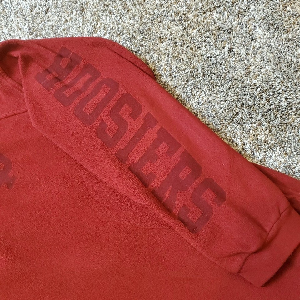 Indiana University IU Hoosiers Large 1/4 Zip Fleece Pullover Pockets ...