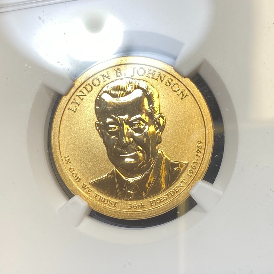 2015 P $1 LYNDON B JOHNSON DOLLAR COIN & CHRONICLES SET NGC REVERSE PF ...