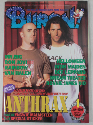 1996/01 BURRN! Japan Rock Magazine ANTHRAX/MR.BIG/IRON MAIDEN/HELLOWEEN ...