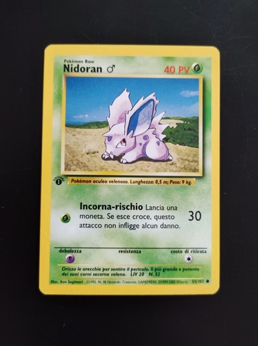 Pokémon Nidoran Set De Base Première Édition Ita 55/102 1A12 | eBay
