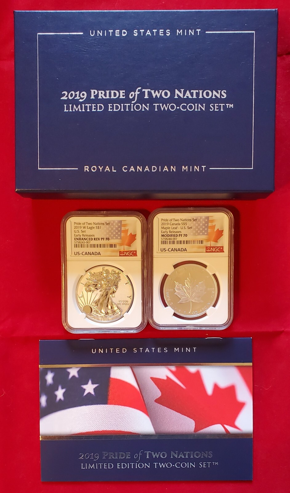 2019 Pride of Two Nations U.S. 2-Coin Set NGC PF70 ER Early Releases ...