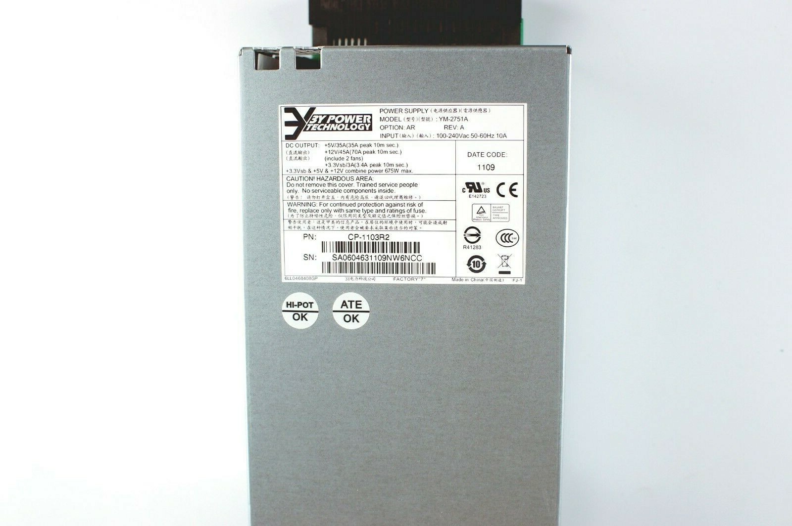 NetApp 675 Watt Hot Swap Netzteil / Power Supply - FAS2020 / FAS2040 ...