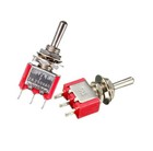 10PCS Mini 3 PIN RED Toggle Switch SPDT On-Off-On 6A 125VAC NEW | eBay