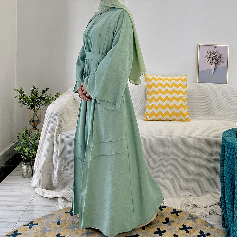 Kimono Open Abaya Muslim Women Maxi Dress Islamic Robe Kaftan Dubai ...