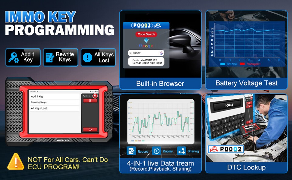 KINGBOLEN Scanner K7 BT Auto Full Diagnostic Bidirectional Key ...