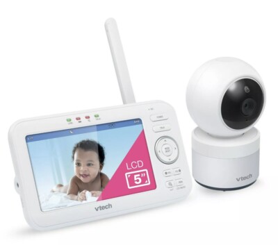 VTech VM5263 5" Digitial Video Baby Monitor with Pan and Tilt and Night ...