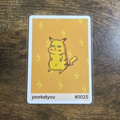 Near Mint Pookiemoot Peekatyou Pikachu #0025 Derp Pokemon Fan Art Card ...
