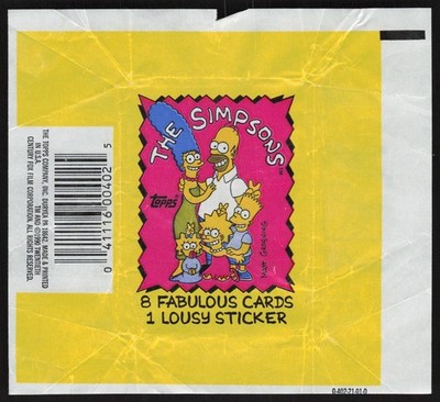 1990 Topps The Simpsons Opened Wax Pack Wrapper CC72 | eBay