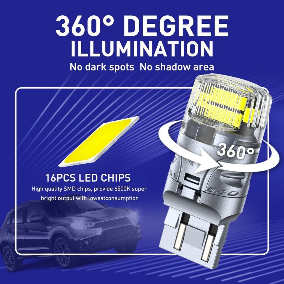 AUTOONE 7443 LED White Light Bulbs Brake Stop Lamps Reserve Turn Signal ...