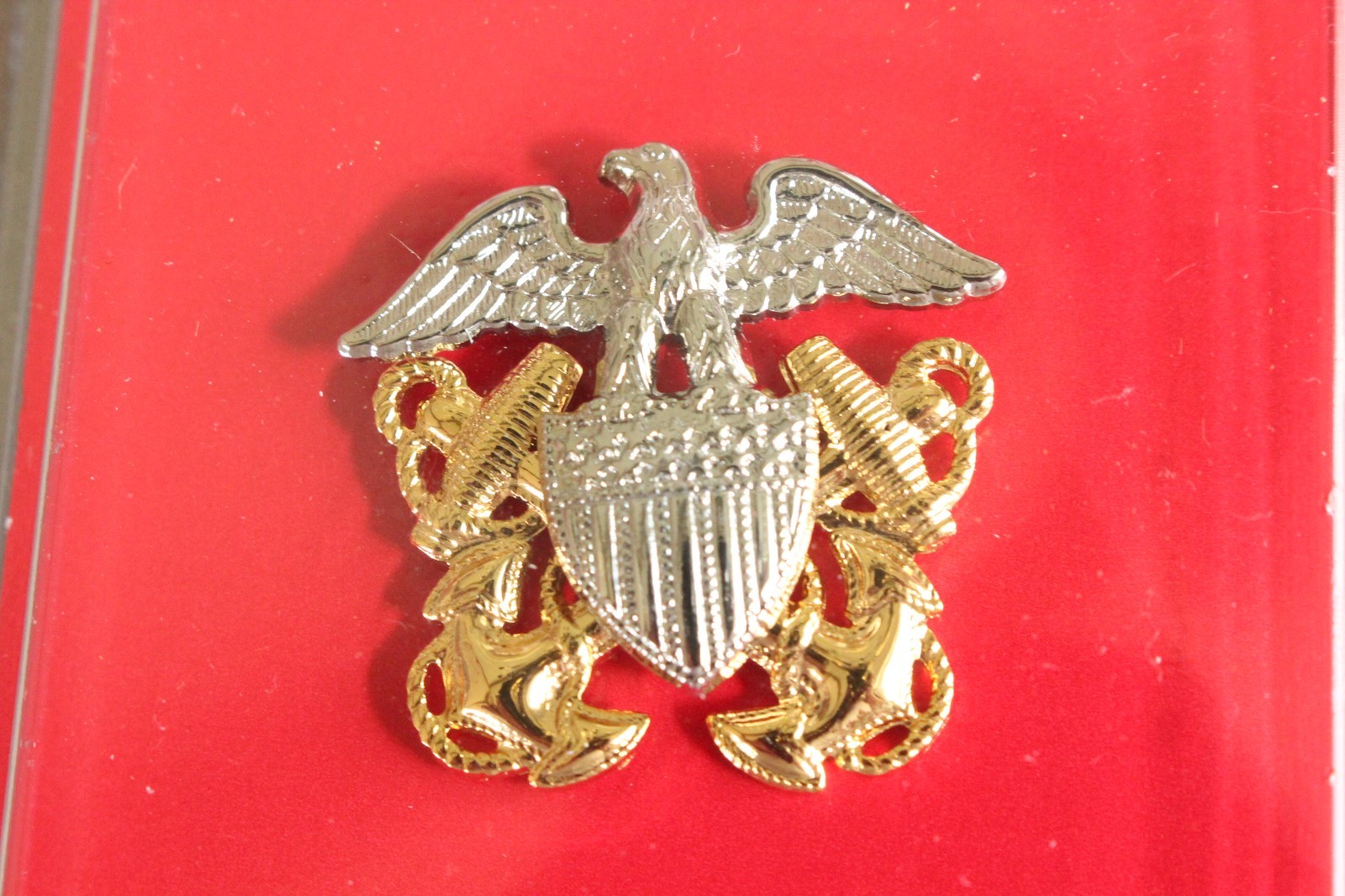 USN US NAVY O-2 LTJG RANK OFFICER GARRISON CAP BADGE & DEVICE REDUCED ...