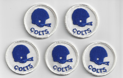 (5) 1970's Baltimore Colts patches old 2 bar helmet logo 2" patch set ...