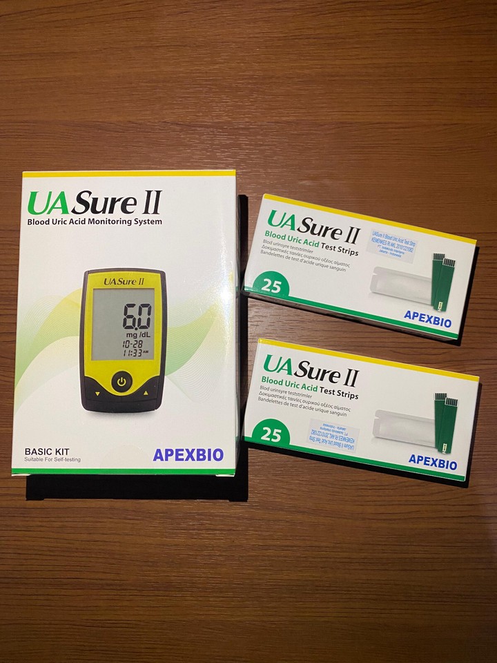 UASure II Uric Acid Meter Test Kit Meter Tool & 25 - 125 Test Strips ...