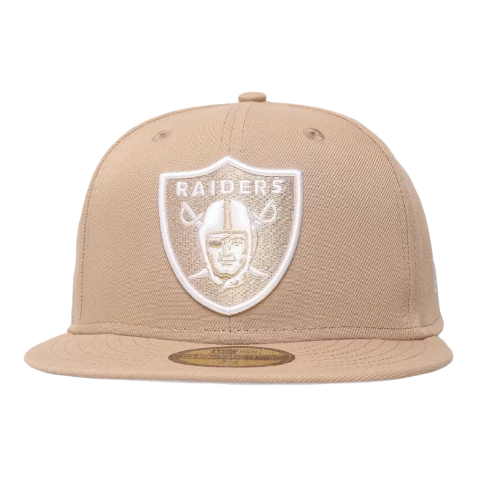 New Era Las Vegas Oakland Raiders 59FIFTY Fitted Hat Cap Camel White 7 ...
