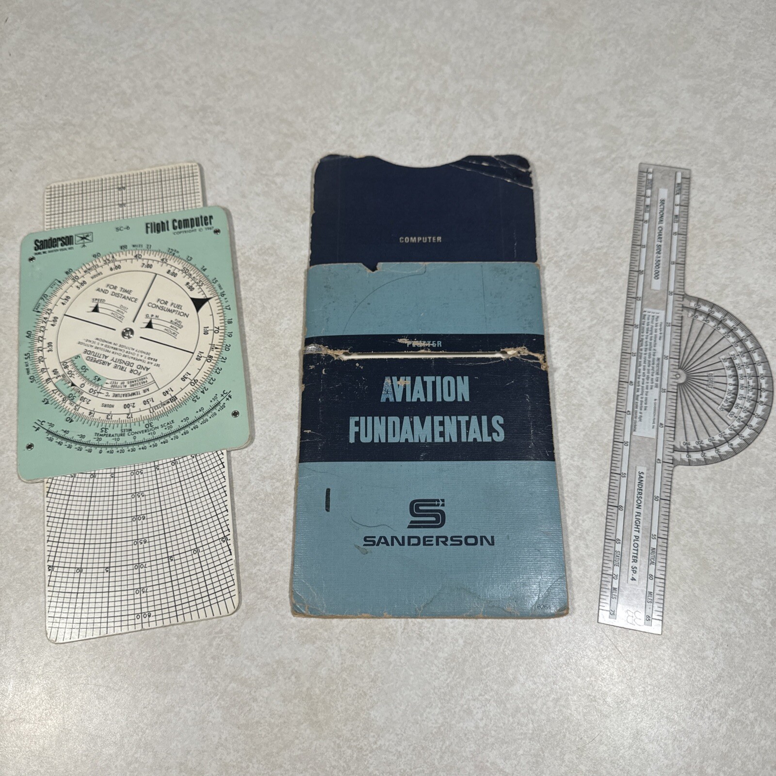 Vintage Sanderson SC-6 Flight Computer 1967 Aviation Plotter Aero ...