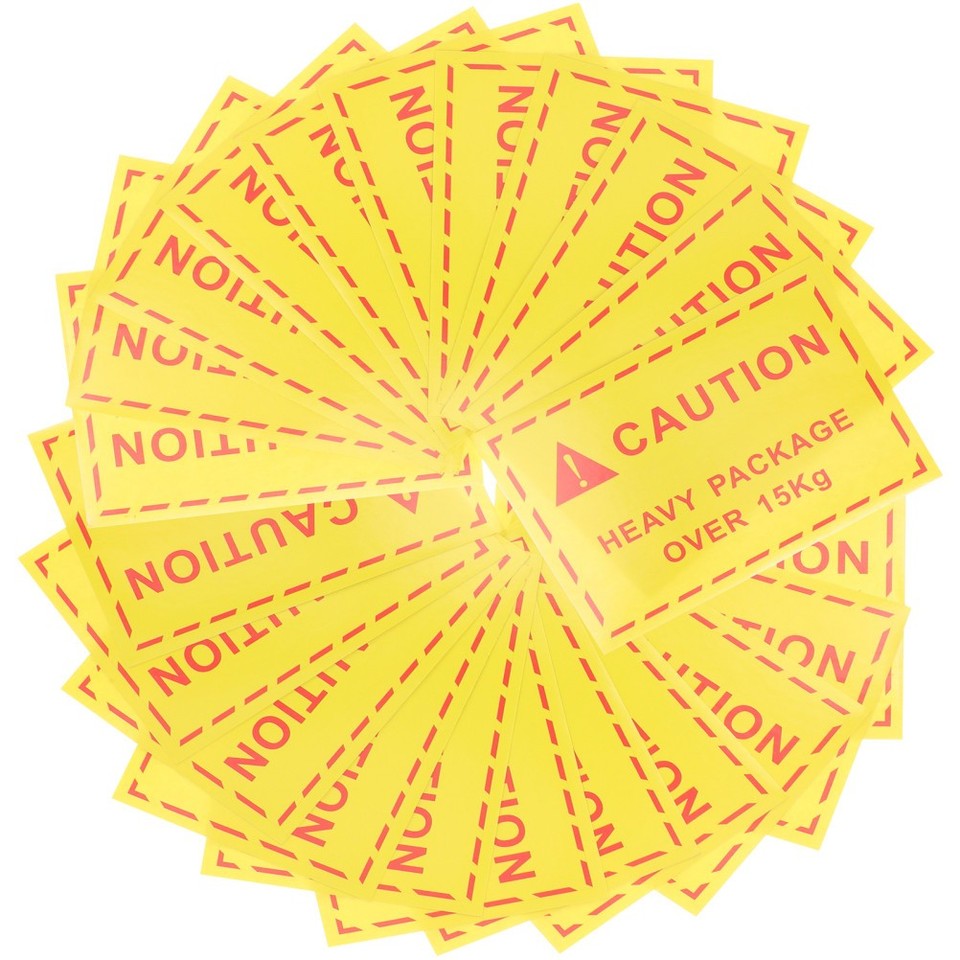 100 Pcs Adhesive Shipping Labels Caution Heavy Weight Stickers Warning ...