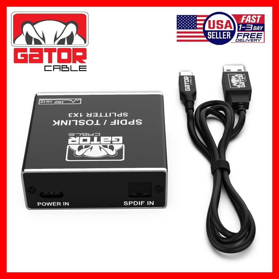 Toslink Optical Fiber Digital Audio Splitter Adapter SPDIF 3-Port 1x3 1 ...