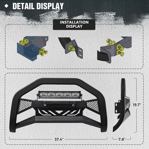 Steel Bull Bar Push Bumper Grille Guard for 2015-2022 Chevy Colorado ...