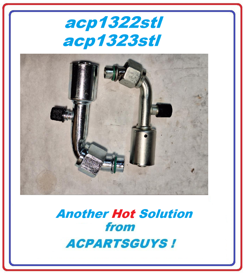 Steel AC Fitting Set for Sanden SD508 709 TM15 TM16 AC Compressor R-12 ...