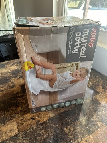 Nuby My Real Potty Training Toilet with Life-Like Flush Button ...