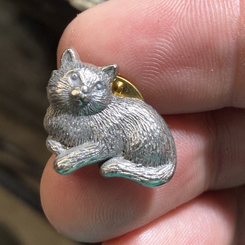 pewter cat Lapel Pin Vest Collectible EUC K503 | eBay