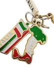Italy Keychain Italia Country Map Flag Silvertone Metal Enamel Souvenir ...