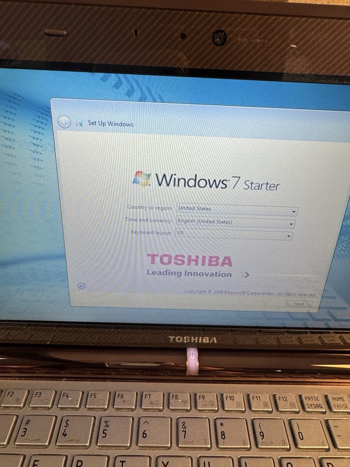 Toshiba NB305-N410BN-G 10” Netbook Intel Atom Windows 7 Starter Laptop ...