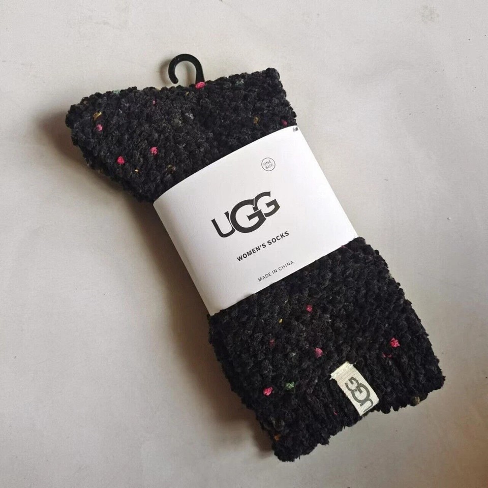 UGG Women’s Ribbed Super Pile Socks Threaded Slouchy Crew Sock One Size ...