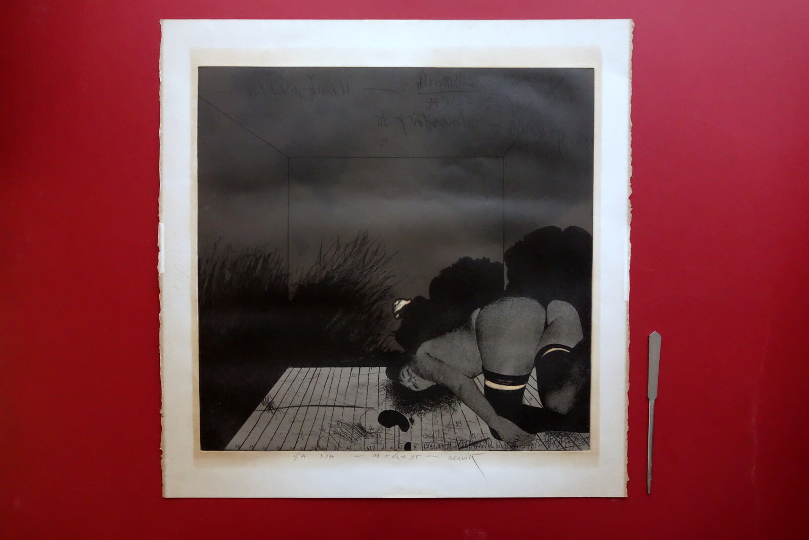 Incisione Tecnica Mista Janez Bernik 94+62+95 1970 Lubiana Arte ...