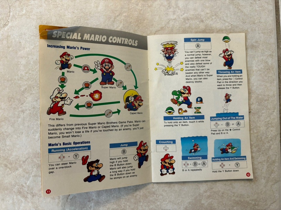 Super Mario World SNES Super Nintendo Instruction Booklet Manual Only ...