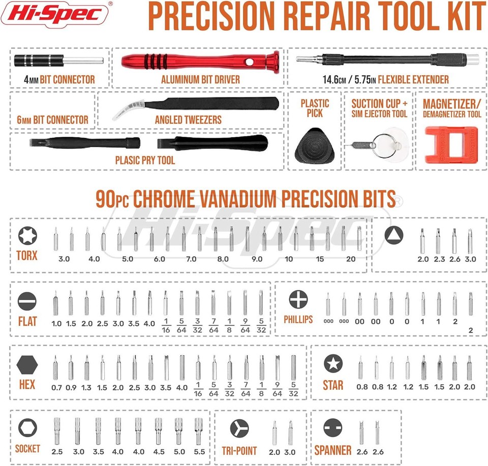 108 in 1 Multi Small Precision Screwdriver Set Bits For Phone PC Repair ...