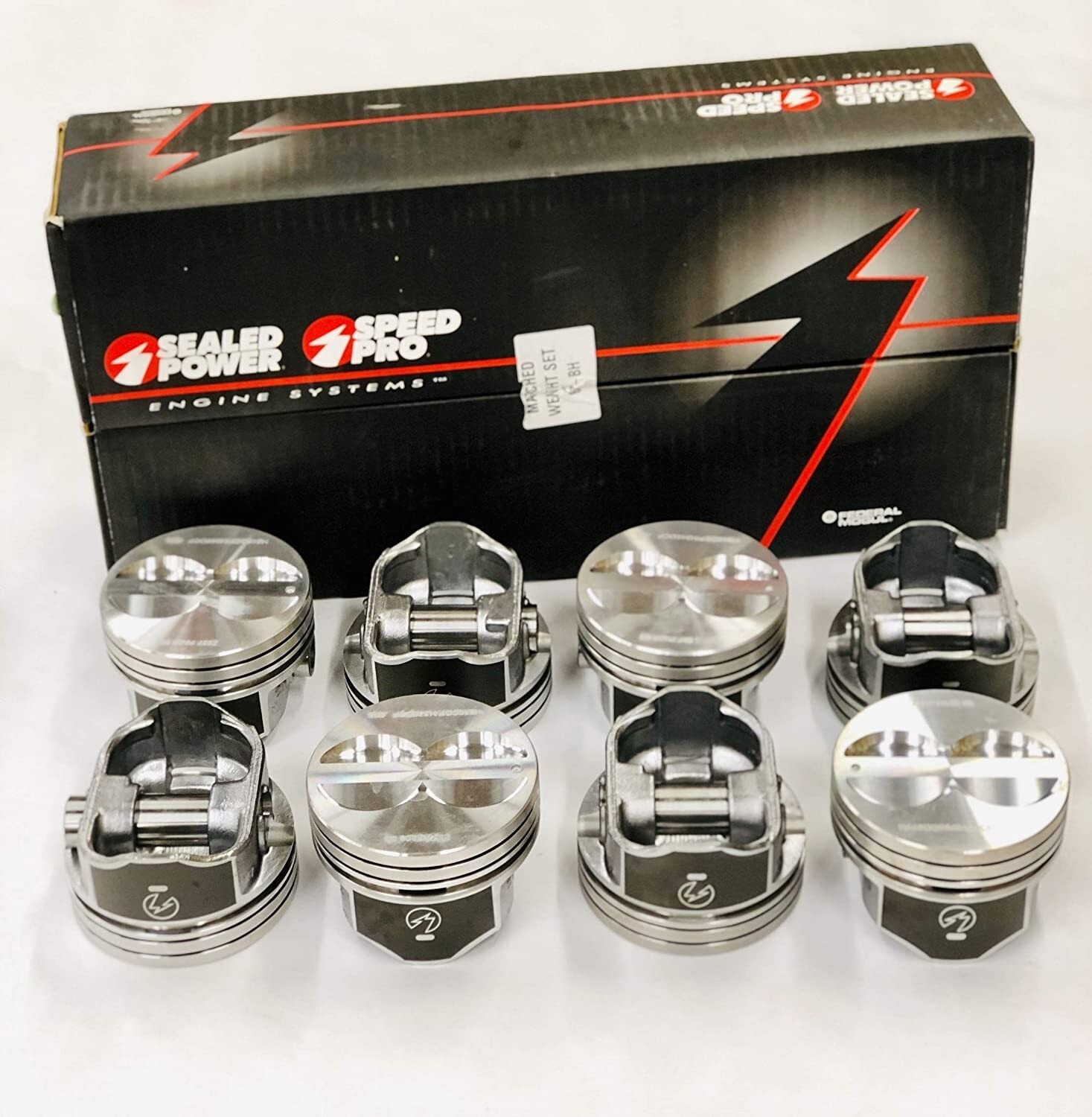 Chevy 350 5.7 SBC SPEED PRO H345DCP Flat top Pistons & Locks for ...