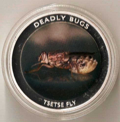 ZAMBIA 1000 KWACHA 2010 ANIMAL TSETSE FLY - COLOURED PROOF RARE! COIN ...