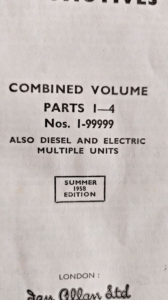 Ian Allan abc British railways LOCOMOTIVES - 1962/63 Combined Volume ...