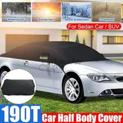 190T Top Roof Sun UV/Rain Protector Half Car Cover Waterproof Outdoor ...