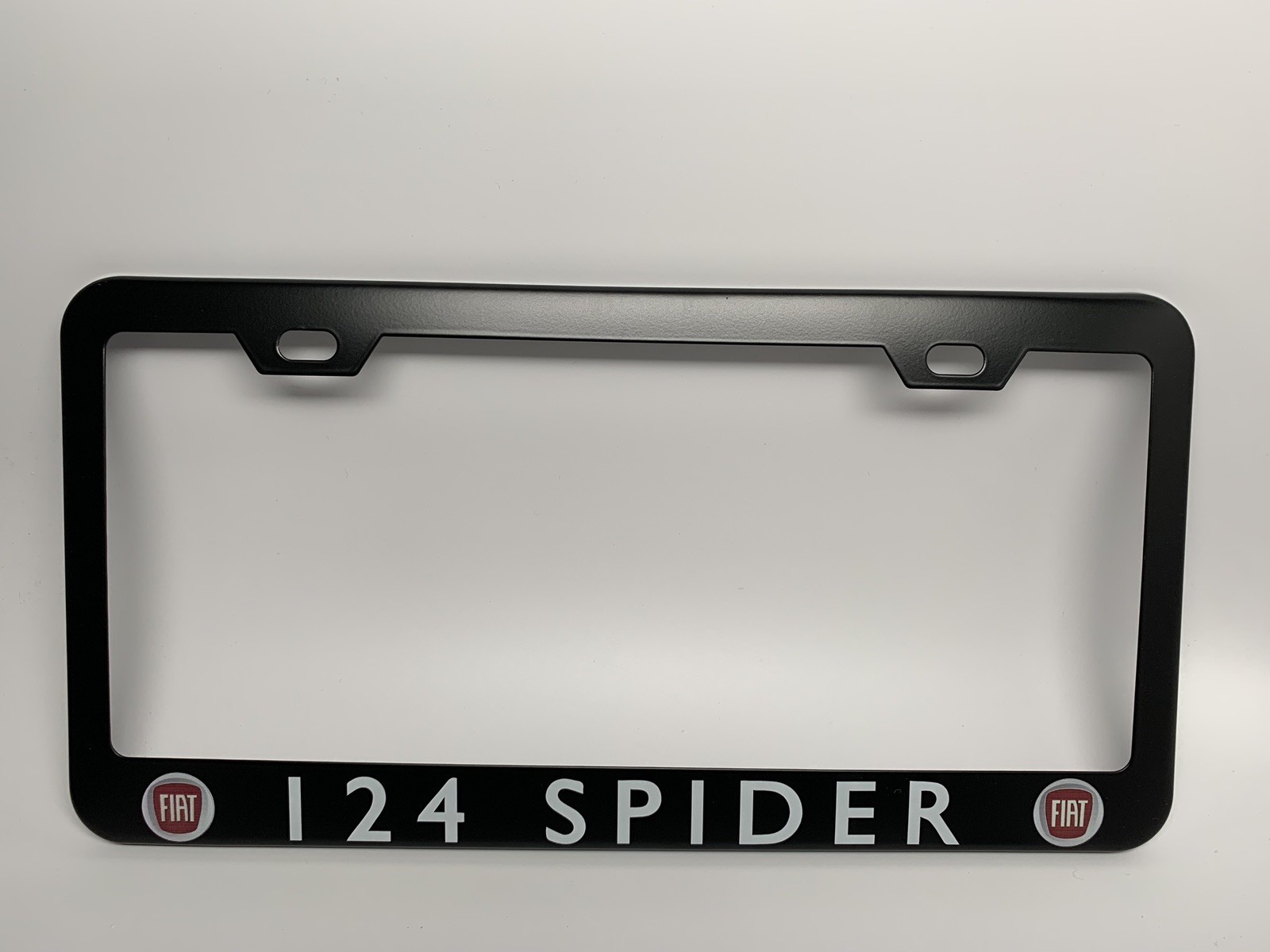Black "FIAT 124 SPIDER" License Plate Frame, Custom Made of Powder ...