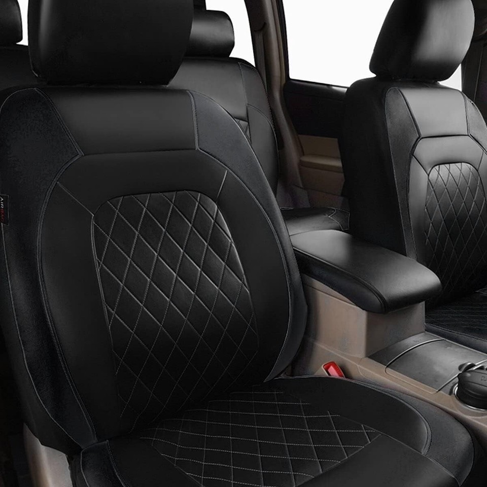 For Nissan Leather Car Seat Covers Full Set 5-Seats Front Rear ...
