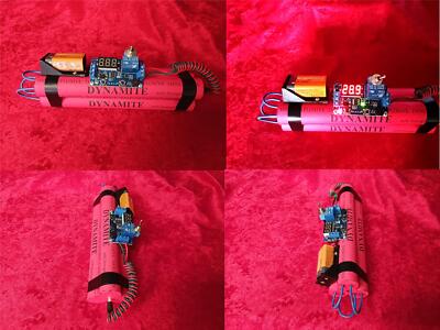 FAKE DYNAMITE BOMB PROP WITH WORKING COUNTDOWN LED TIMER LOOKS VERY ...