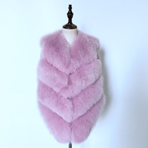 Women Fur Vest Real Natural Fur Vest Coat Real Jacket Real Fox Fur ...