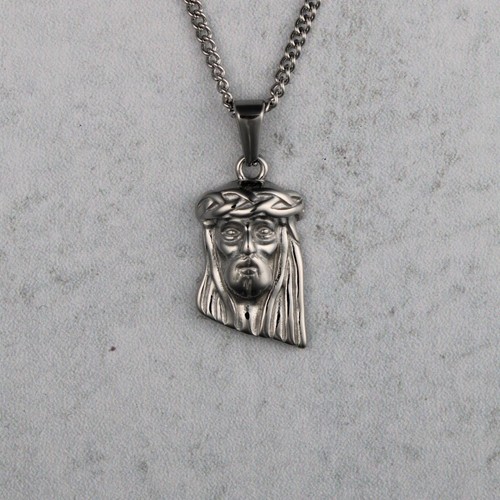 Silver Jesus Piece Pendant Chain Necklace | eBay